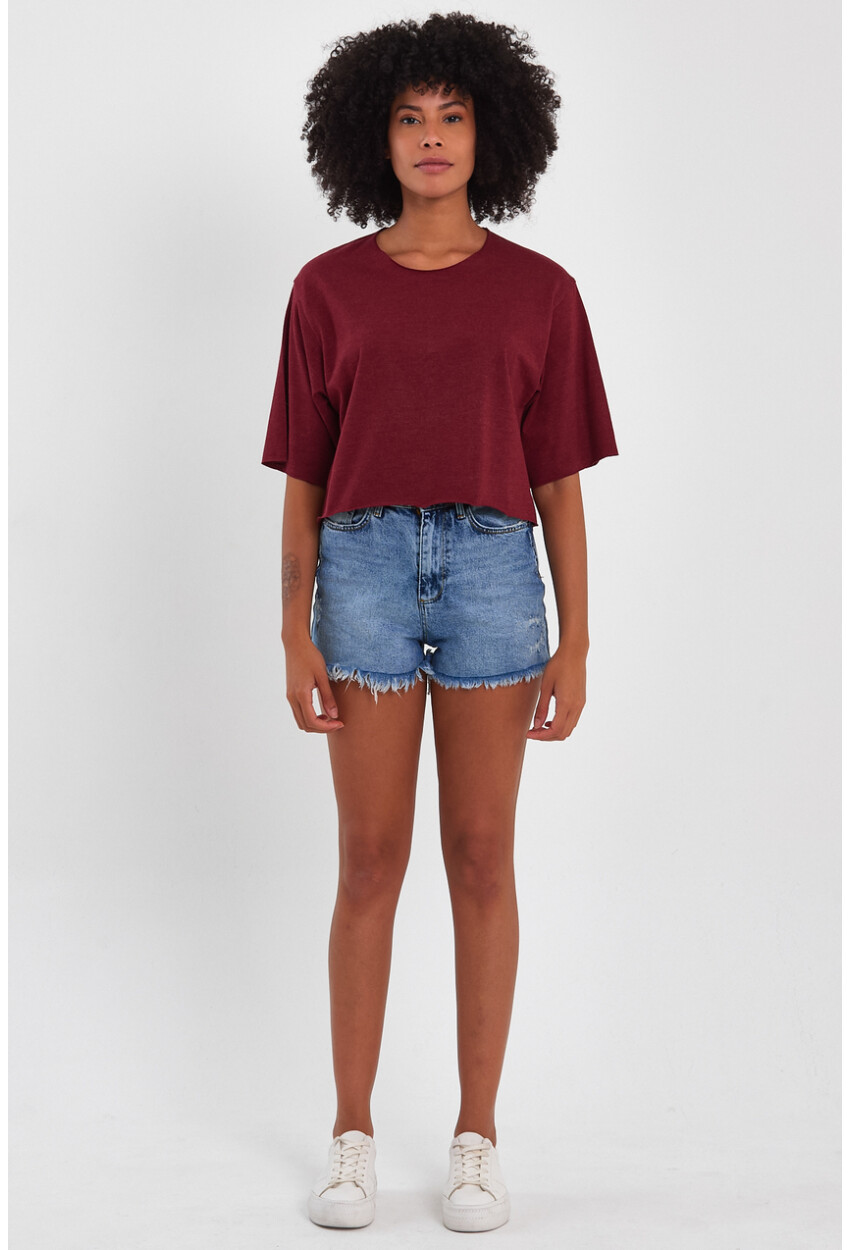 Kadın Basic Oversize Crop