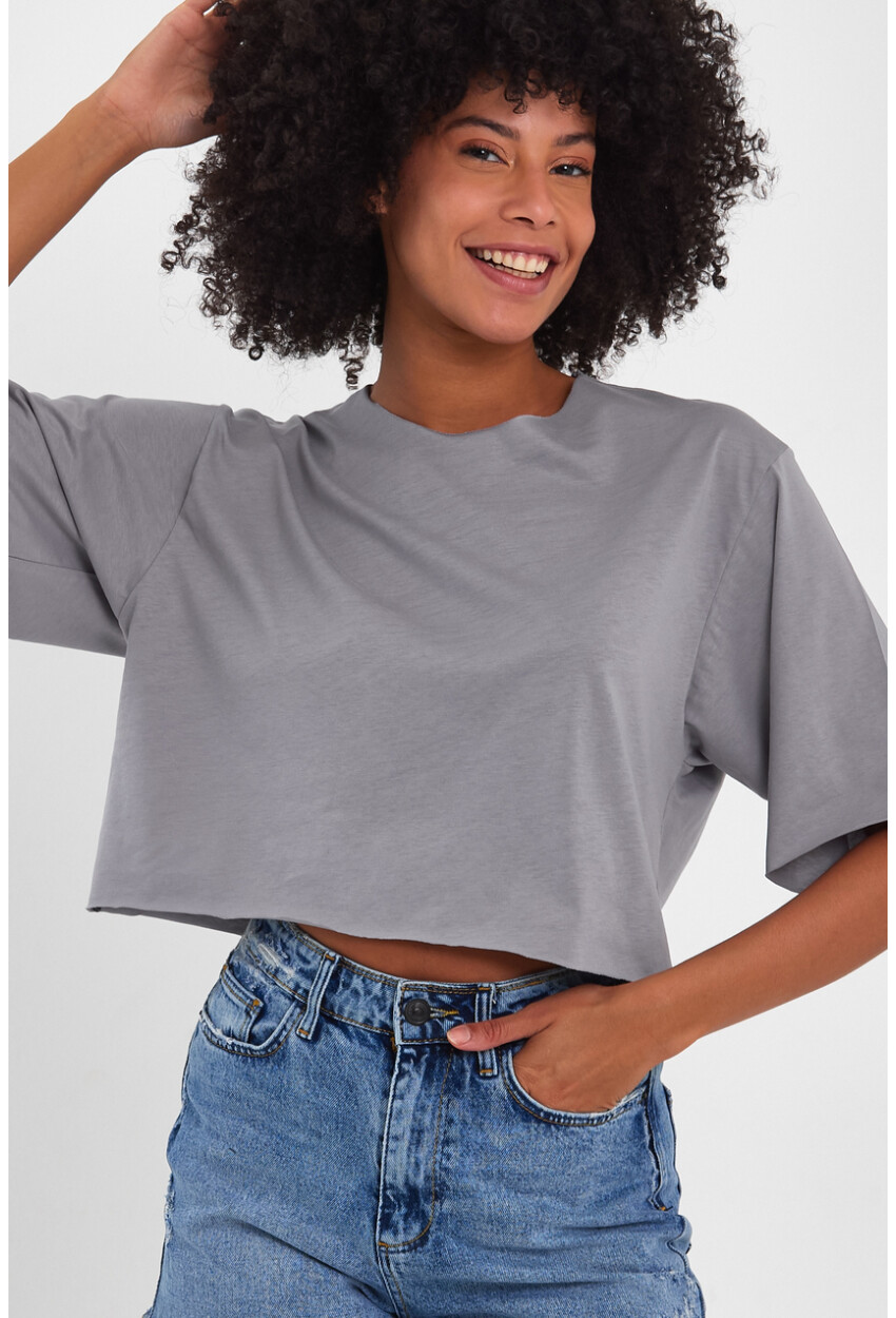 Kadın Basic Oversize Crop